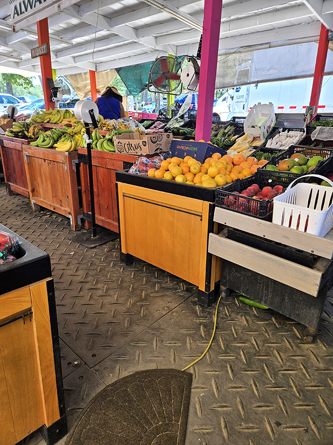 Nature's candy counter. These vibrant fruits and vegetables bring farm-fresh goodness to the market, proving not all treasures are manufactured.