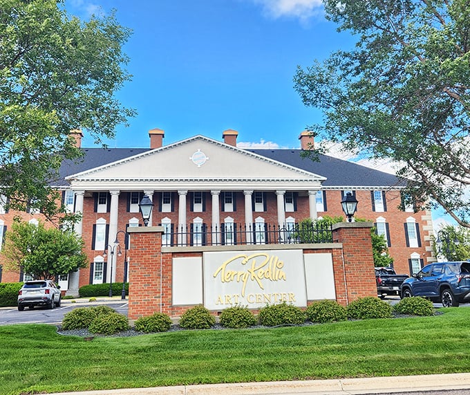 The impressive Redlin Art Center showcases South Dakota's artistic pride with its stately columns and brick facade—and amazingly, admission won't cost you a penny!