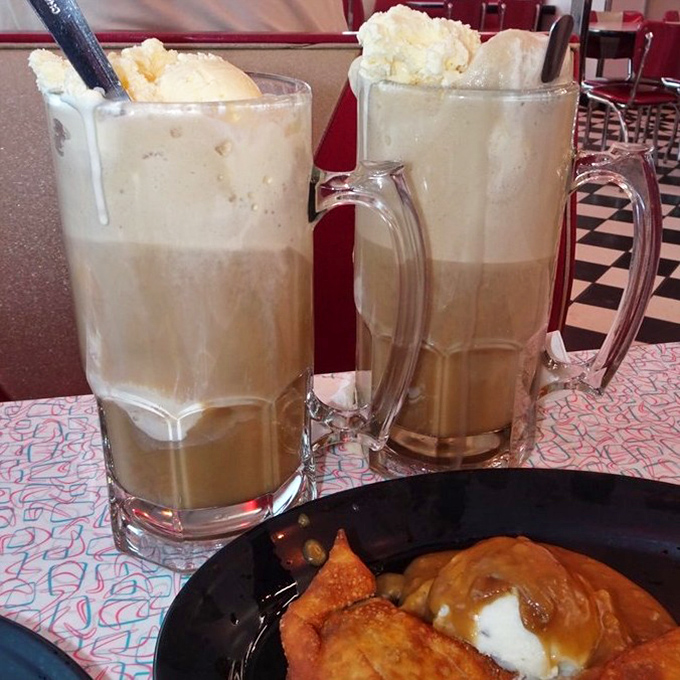 These root beer floats arrive in mugs so massive they should come with their own zip code and a warning: "Prepare for immediate happiness."
