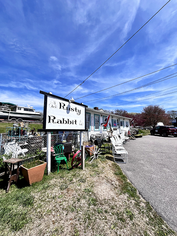 Treasure hunting, Rhode Island style. The Rusty Rabbit's eclectic collection of coastal curiosities proves that one person's castoff becomes another's perfect beach house accent piece.