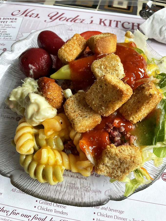 When your salad comes with fried chicken tenders, you know you're in a place that understands priorities perfectly.