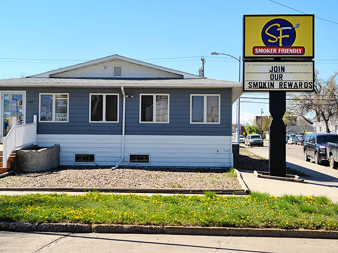 Even small towns have their modern conveniences. Though in Havre, "bumming a smoke" might involve driving to your neighbor's ranch first.