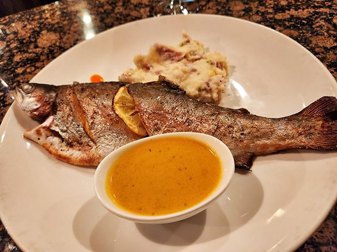 This whole trout with its crispy, golden skin might make you wonder if the Shenandoah Valley's streams flow directly into the kitchen.