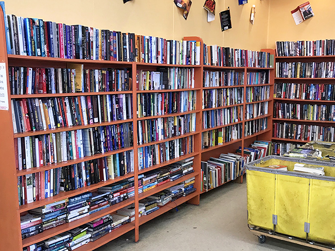 The book section: where literary dreams come true at prices that make your local library's $0.25 late fee seem extravagant.
