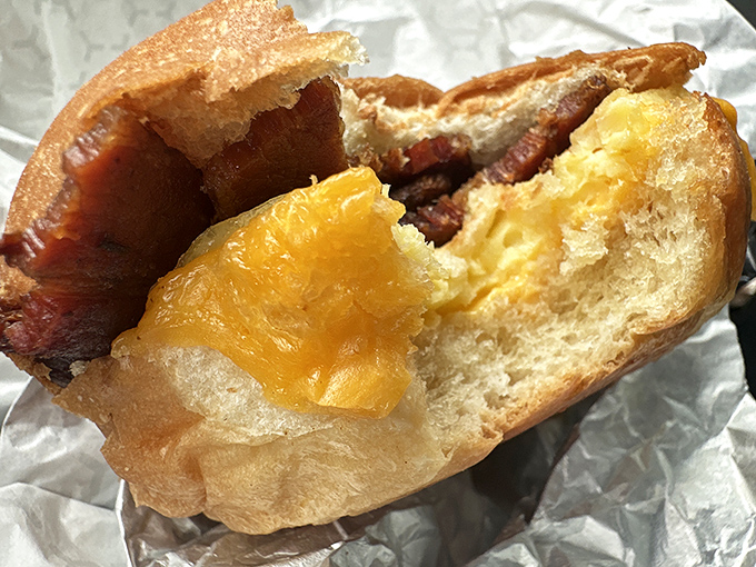 This breakfast sandwich isn't just food&mdash;it's morning salvation. The perfect harmony of savory and soft that makes waking up worthwhile.