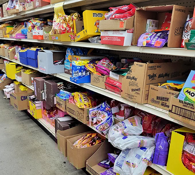 Candy heaven or sugar apocalypse? Either way, this aisle of sweet temptations could make even the most disciplined shopper throw diet plans out the window.