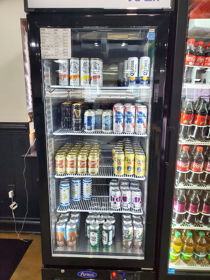 The beverage cooler: where decisions about what to wash down your burger with are almost as important as the burger itself. Almost.