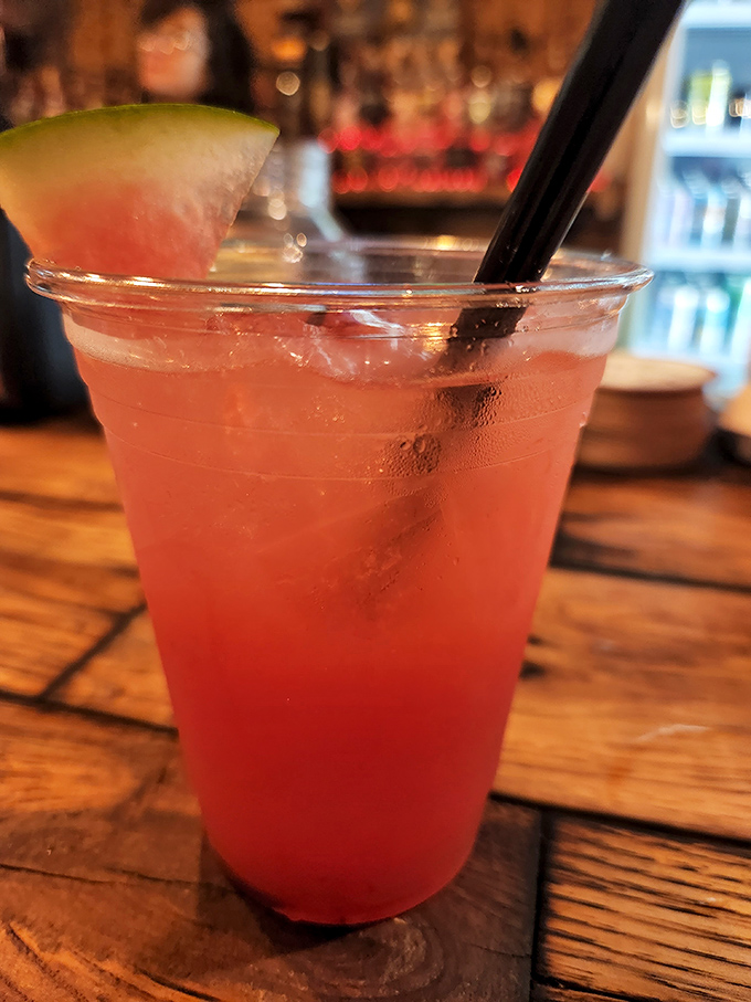 A refreshing watermelon cocktail that says, "Yes, you deserve this moment of cool sweetness after all that smoky meat."