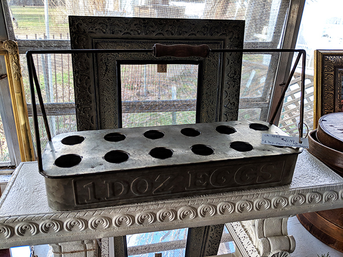 This metal egg carrier wasn't designed by some Brooklyn hipster last week &ndash; it's the original farm-to-table equipment from when that actually meant something.