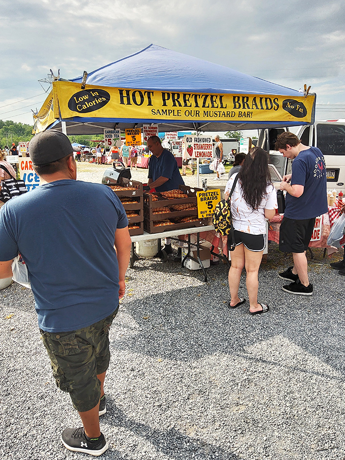 "Low in calories" pretzel braids with a mustard bar? Only in Pennsylvania would diet food taste this sinfully delicious!