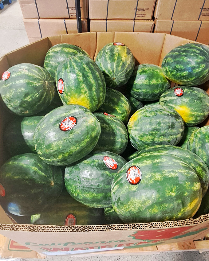 Even watermelons get a second chance! Fresh produce finds its way to bargain hunters who understand that perfectly good food deserves a good home.