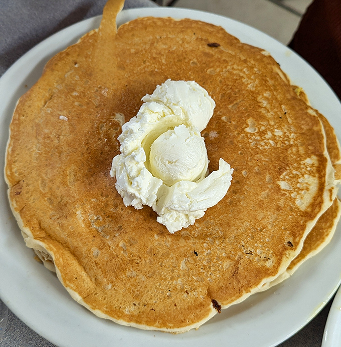 Pancakes the size of vinyl records with butter melting into a golden pool &ndash; breakfast doesn't get more gloriously straightforward than this.