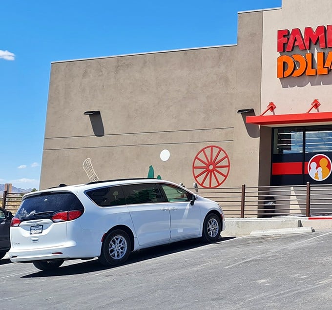 The parking lot &ndash; where adventure vehicles rest before continuing their journey and locals exchange the latest Sandy Valley gossip.