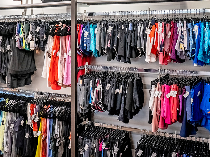 Athletic wear section that puts the "active" in "attractively priced." Colorful options for every workout, whether you're running marathons or running errands.