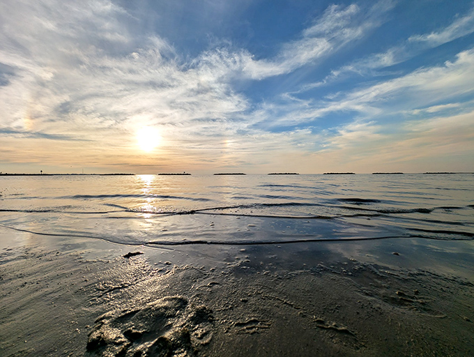 Sunsets at Cypremort Point perform a daily magic trick, turning ordinary water into sheets of liquid gold that ripple toward the shore.