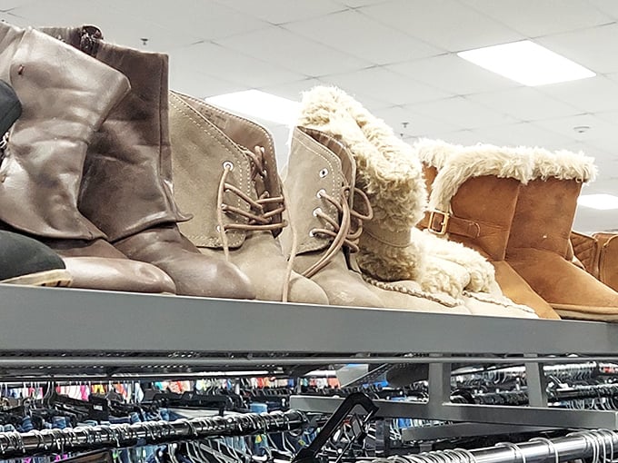 Boot boulevard featuring everything from barely-worn hiking companions to fuzzy winter warmers. Your next favorite footwear is hiding in plain sight.