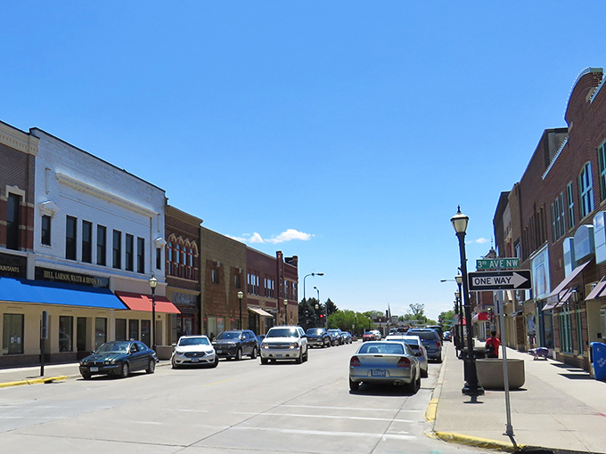 Austin's charming main street invites you to stroll and discover. Classic brick buildings and small-town warmth create a postcard-perfect downtown scene.