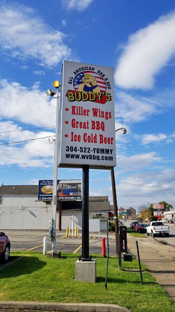 That patriotic sign isn't just showing American pride &ndash; it's announcing a BBQ experience that deserves its own national holiday.