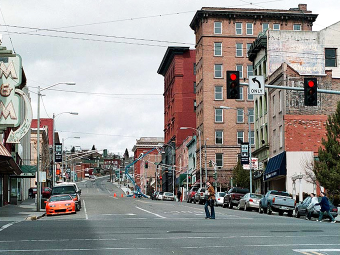 Butte's hillside neighborhoods climb upward like determined miners, each house carrying stories of Montana's colorful copper mining past.