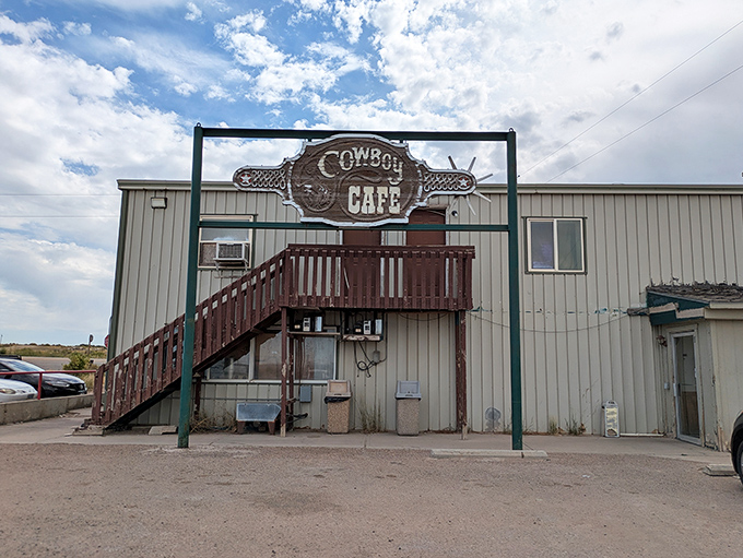 Cowboy Cafe embraces Wyoming's heritage with weathered charm and the promise of authentic western hospitality.