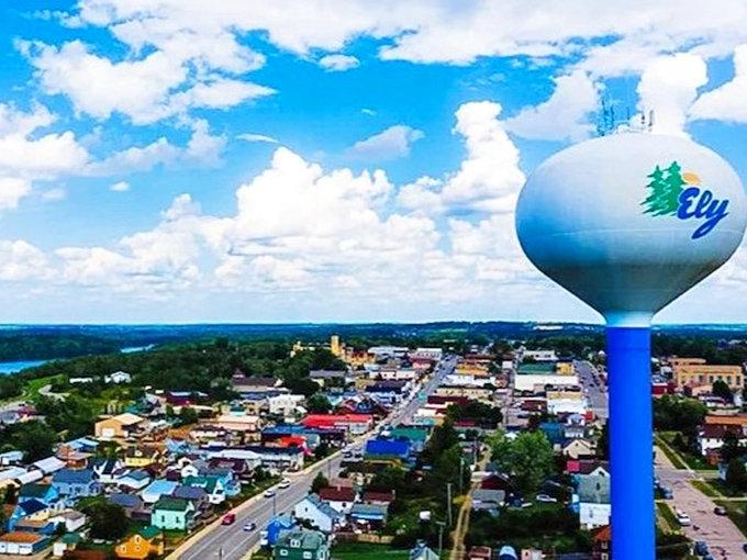 Ely's iconic water tower stands sentinel over a town where wilderness meets affordability&mdash;no trust fund required.