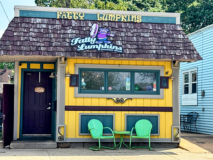 Fatty Lumpkins looks like a storybook cottage where the happy ending is always a perfect sandwich.