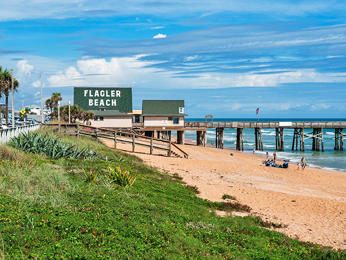 Flagler Beach Pier extends into the Atlantic like a wooden highway to oceanic adventure and relaxation.