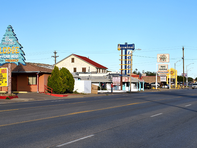Gallup's Main Street preserves its historic character with buildings that have witnessed decades of trading and cultural exchange.