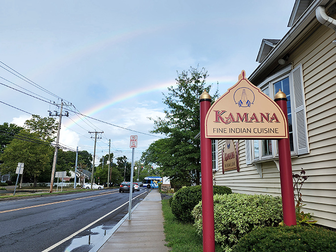 Guilford's rainbow welcomes visitors to explore its affordable ethnic dining options&mdash;proof that budget travel can include culinary adventures.