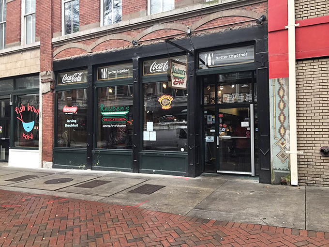 Classic deli vibes meet downtown energy in this perfectly positioned slice of sandwich heaven.