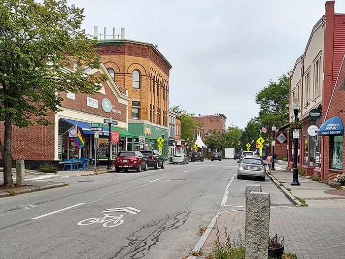 Classic storefronts and brick facades line Main Street, inviting you to slow down and explore properly.