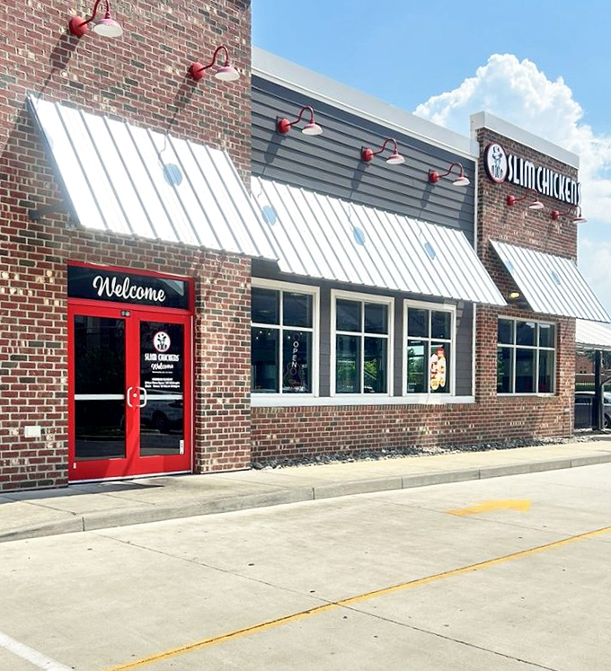 Brick and mortar never looked so inviting - this modern take on comfort food architecture works perfectly.