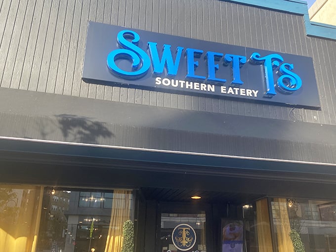 The understated exterior of Sweet T's Southern Eatery belies the flavor explosion waiting inside – mac and cheese that demands a moment of silence.