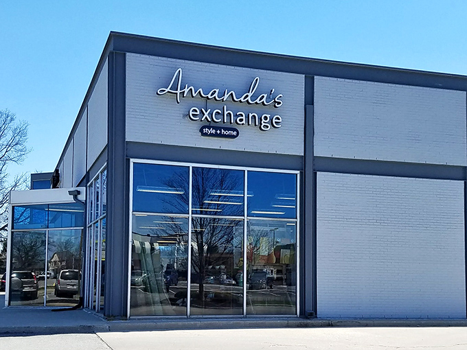 Modern glass and clean lines make Amanda's Exchange look more like a high-end retailer than a secondhand shop.