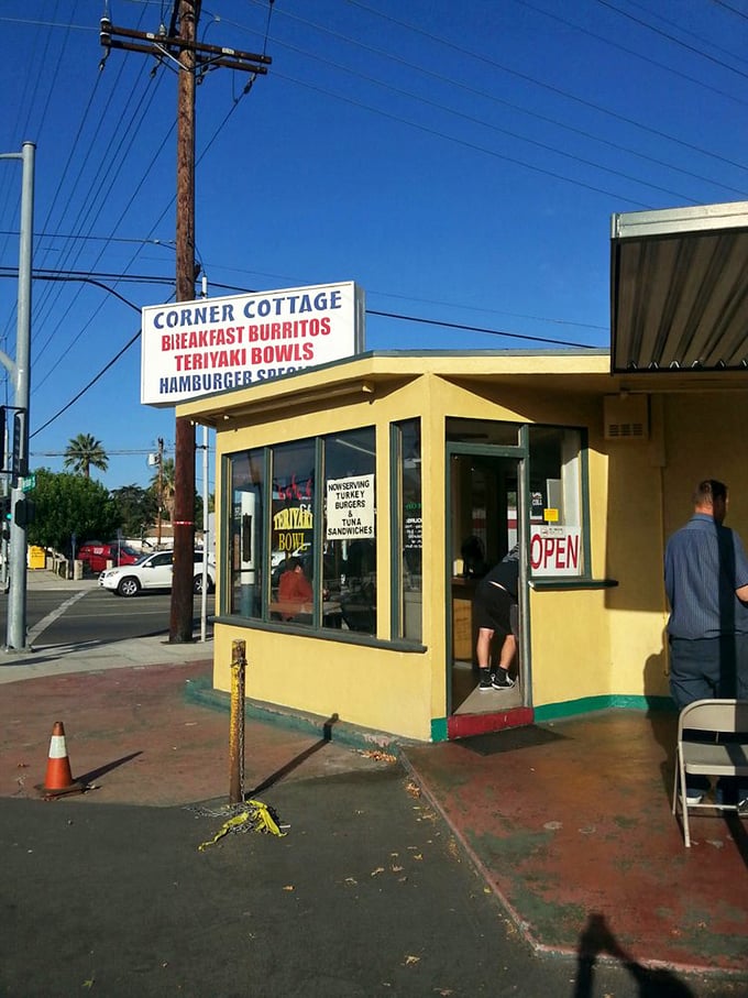 Don't let the simple exterior fool you – inside, breakfast burrito magic happens on that well-seasoned grill.