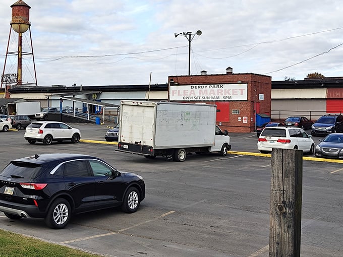 Derby Park Flea Market's industrial exterior hides countless treasures. Don't judge this book by its cover—the best finds are inside.