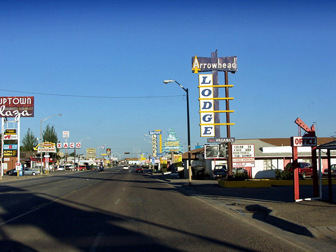 Gallup's iconic motels and vintage signage create a living museum where housing prices remain stuck pleasantly in the past.