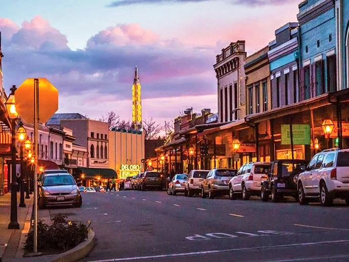 Hanford's historic downtown glows at sunset, offering vintage charm without the vintage price tag.