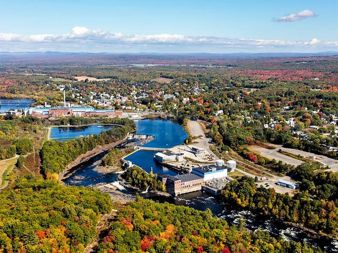 A bird's eye view of brick buildings and tree-lined streets that have witnessed generations of local history unfold.