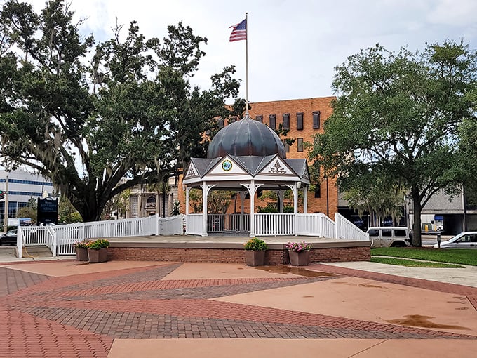 A classic gazebo anchors Ocala's town square, where affordable living comes with a side of Southern charm that money can't buy.