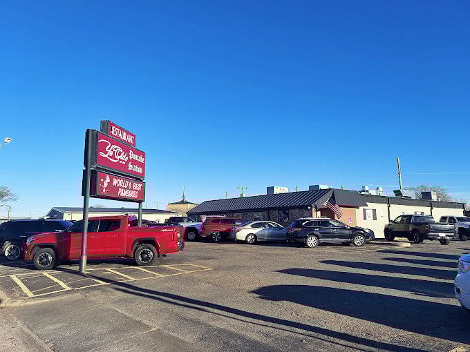Amarillo's pancake palace delivers on its grand promises with stacks that defy gravity and logic.