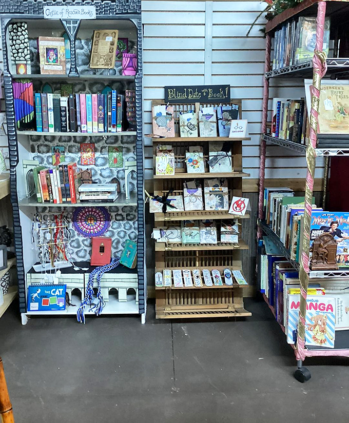 Literary treasures organized with care. From "Blind Date with a Book" to manga, this corner proves physical books will never truly go out of style.