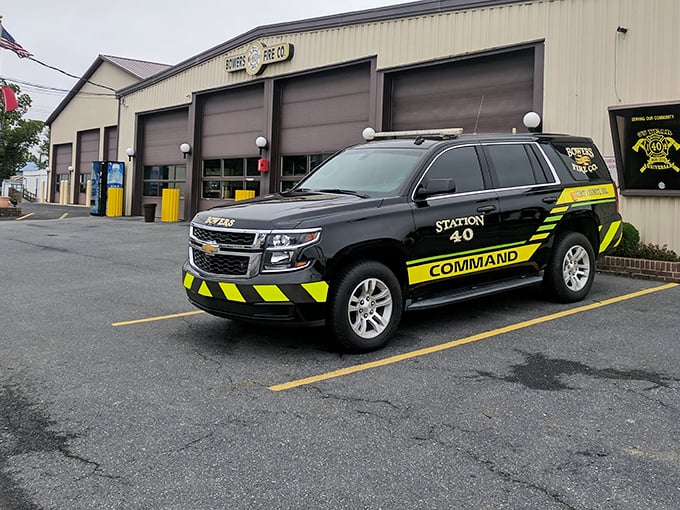 Bowers Fire Company stands ready to protect this coastal gem. Even paradise needs heroes in yellow reflective stripes occasionally.