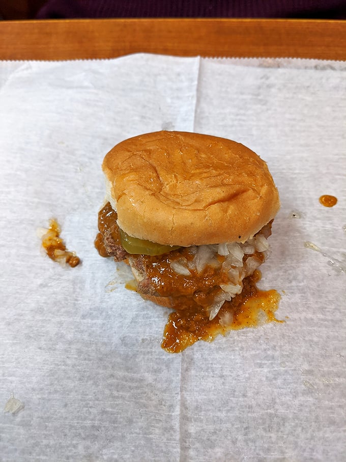 This isn't just a slider &ndash; it's a miniature masterpiece of meat, sauce, and onions that proves good things really do come in small packages.