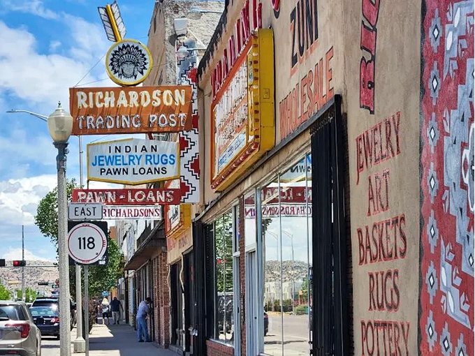 Richardson Trading Post's iconic signage promises authentic Native American treasures &ndash; one of many cultural gems in this affordable retirement haven.