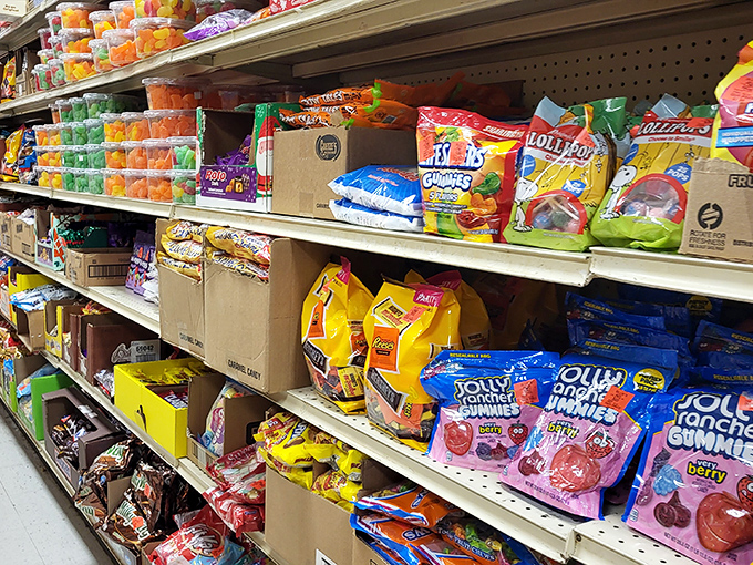 The candy aisle – where diet resolutions go to die and childhood memories come alive. Jolly Rancher Gummies at these prices? Sweet temptation indeed!