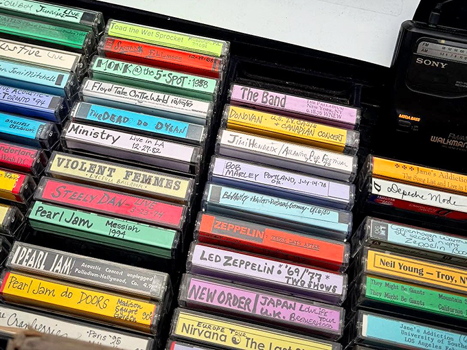 Musical time capsules neatly labeled&mdash;each cassette a portal to concerts and road trips of decades past.