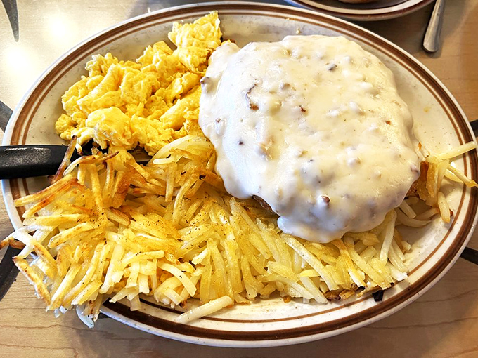 This chicken fried steak with gravy is what comfort food dreams are made of &ndash; crispy, creamy, and capable of curing whatever ails you.