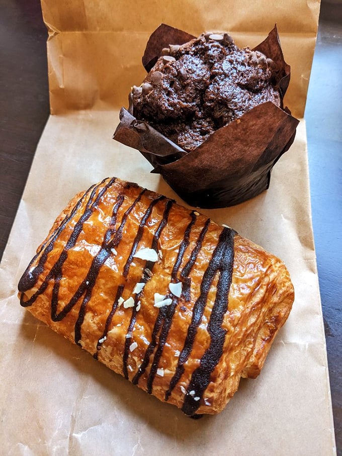 Chocolate for breakfast isn't just acceptable&mdash;it's encouraged when it comes in these forms. The muffin practically winks at you with chocolatey confidence.