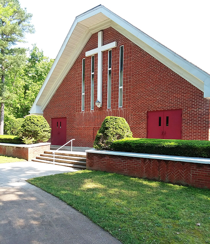Faith forms the foundation. This well-maintained brick church represents the strong community connections that help Ellendale residents support one another through life's chapters.